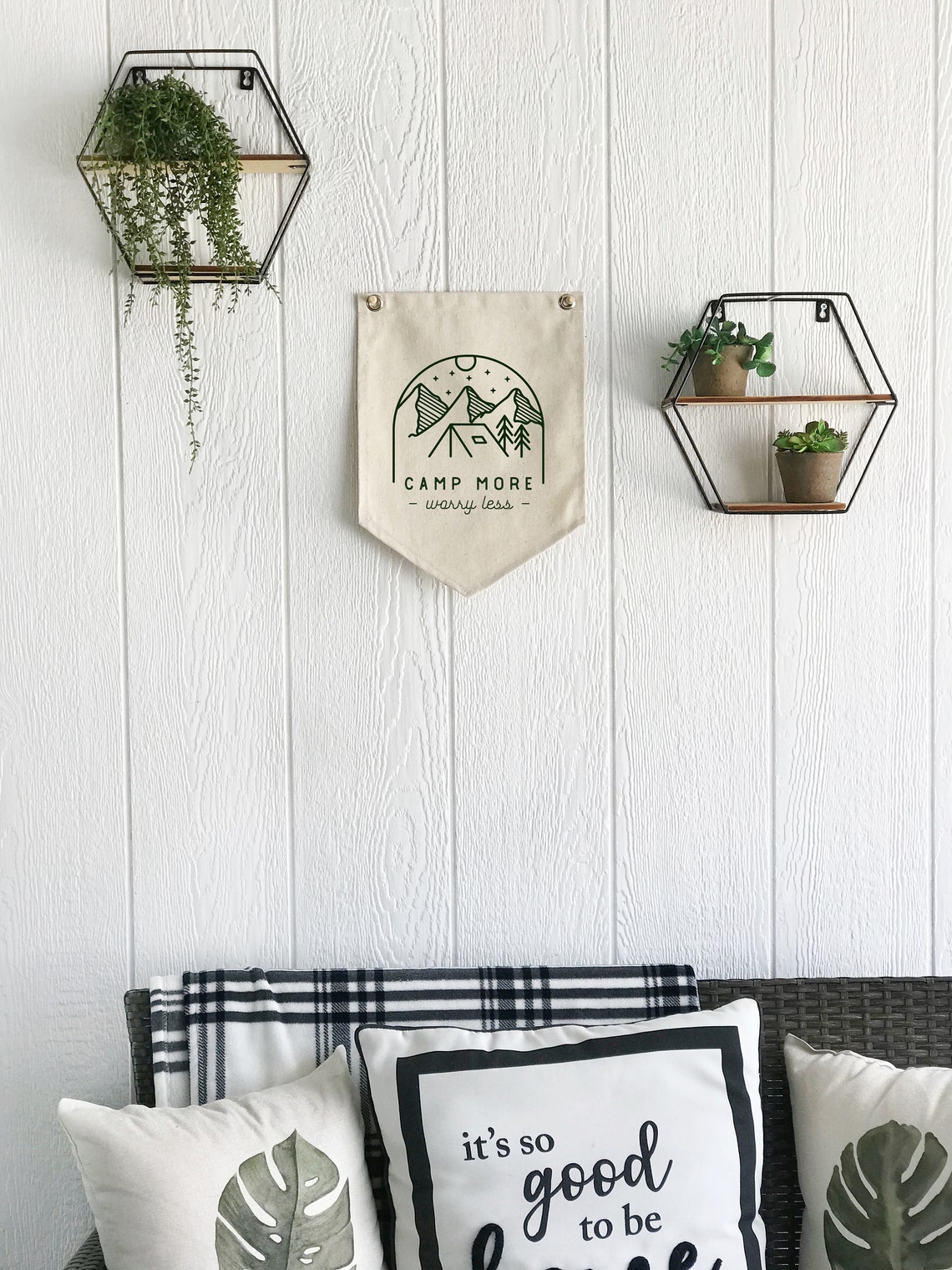 Hanging Canvas Sign Camp More Pennant Flag Wall Decor - Etsy