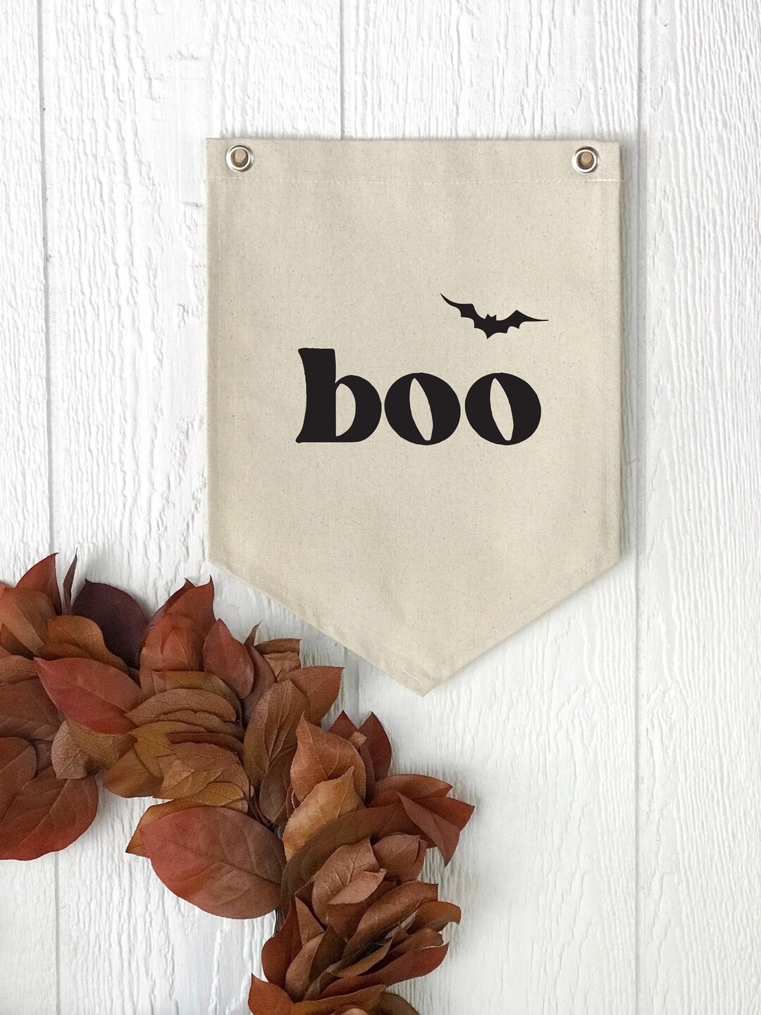 Halloween Wall Decor, Hanging Canvas Boo Sign, Pennant Banner Flag ...