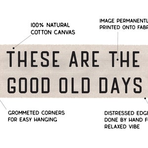 Good Old Days Sign, Hanging Canvas Banner Wall Decor, Playroom Wall Art ...