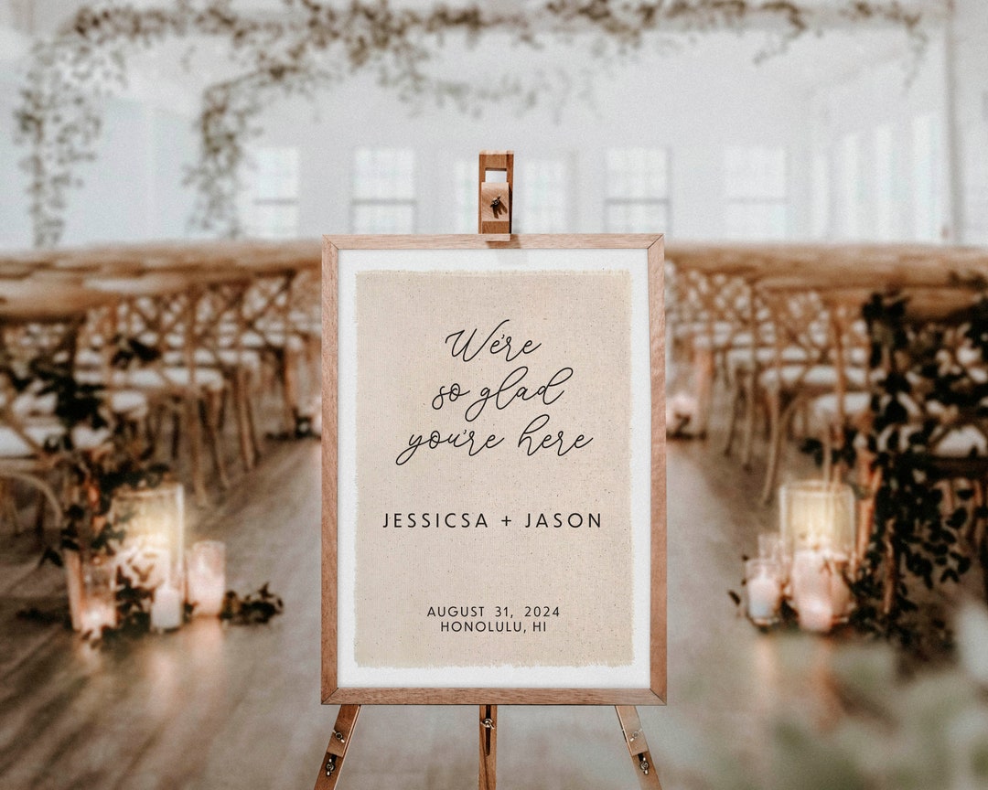 Wedding Welcome Sign, Boho Wedding Signs, Custom Rustic Fabric Sign for ...