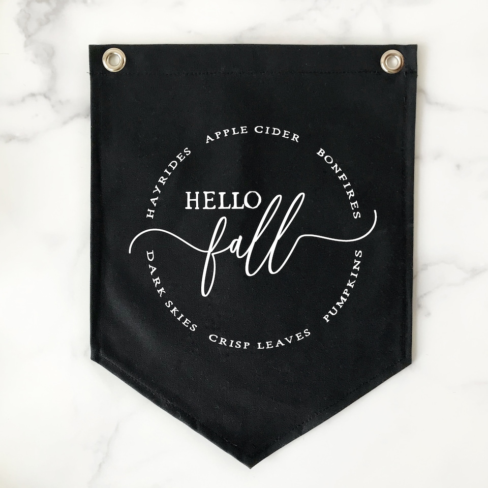 Fall Wall Art Decor, Hello Fall Pennant Flag, Hanging Canvas Banner ...