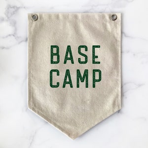 Hanging Canvas Sign Base Camp Pennant Flag Wall Decor - Etsy