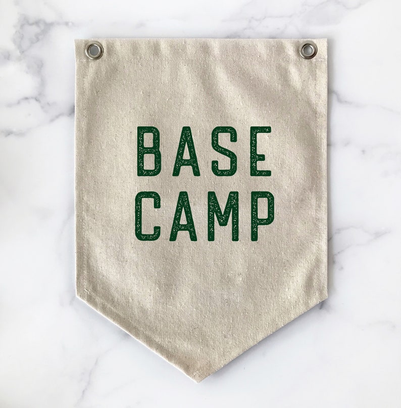 Hanging Canvas Sign Base Camp Pennant Flag Wall Decor - Etsy