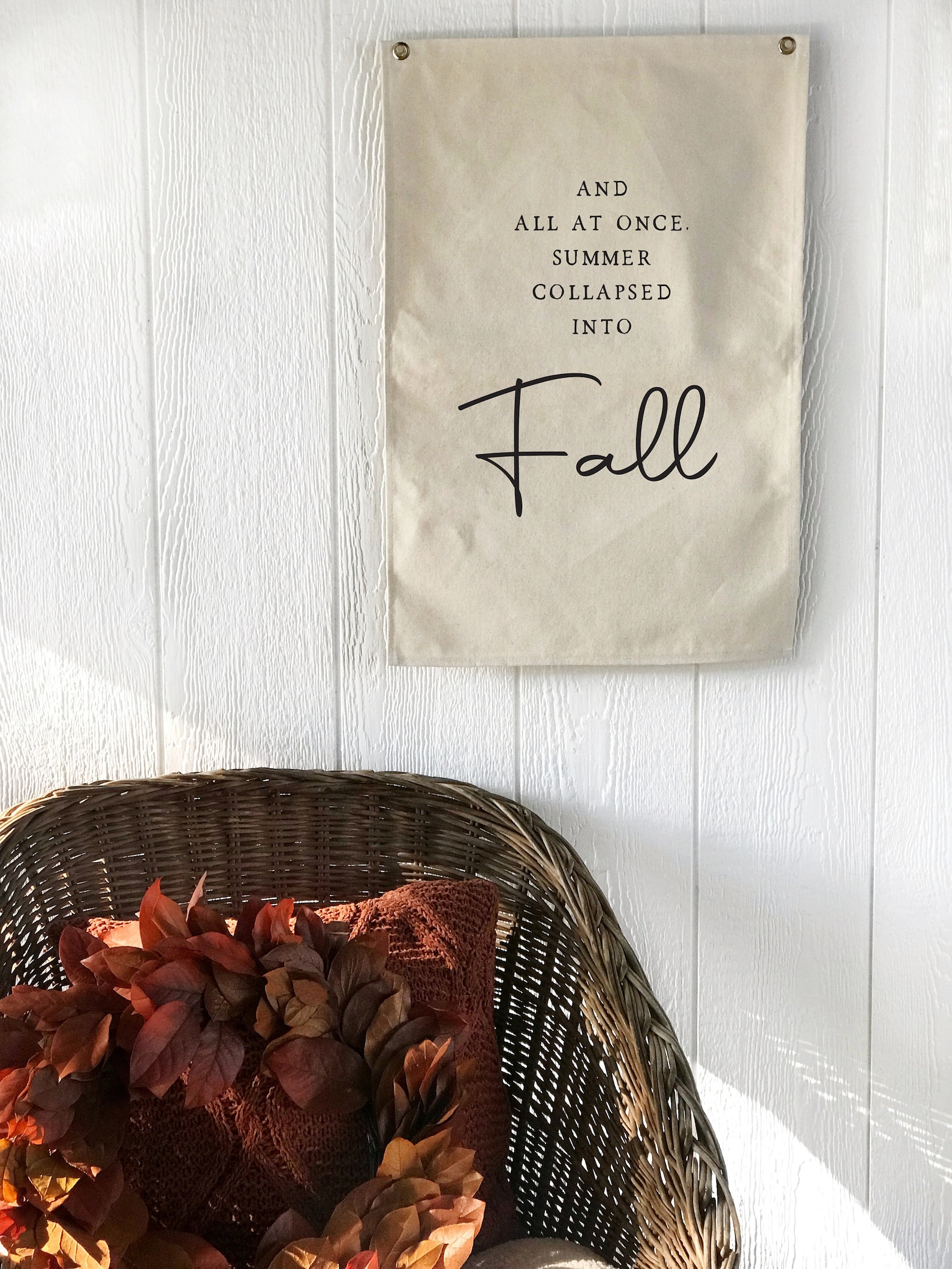 Fall Wall Decor All at Once Summer Collapsed Into Fall Fabric - Etsy