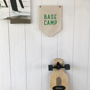 Hanging Canvas Sign, Base Camp Pennant Flag Wall Decor, Camping Art ...
