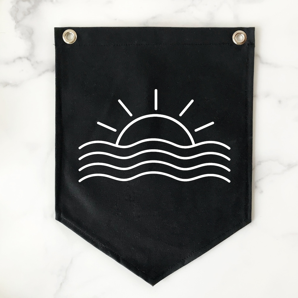 Beach Wall Decor Pennant Flag, Ocean Wall Surf Art Banner, Coastal Home ...