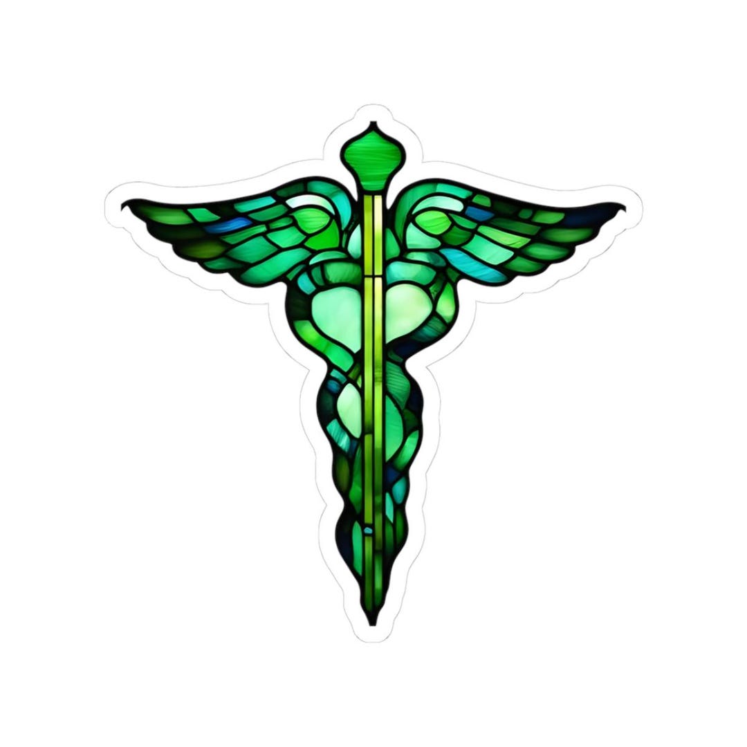 Emerald Crystal Caduceus Sticker: Nurse Medical Decal - Etsy