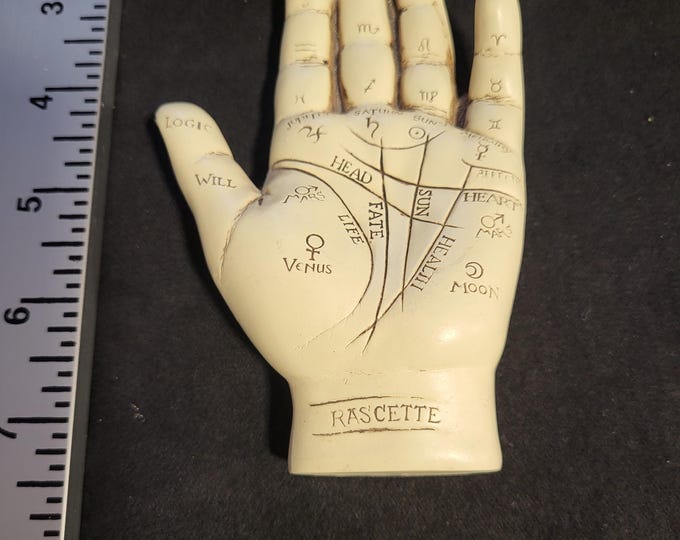 Vintage Ceramic Palmistry Hand Statue With Instructional Booklet - Etsy