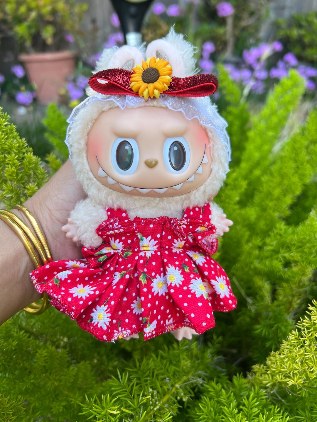 Labubu Dress Red Daisy Summer Dress Set for Labubu Dolls. Handmade in ...