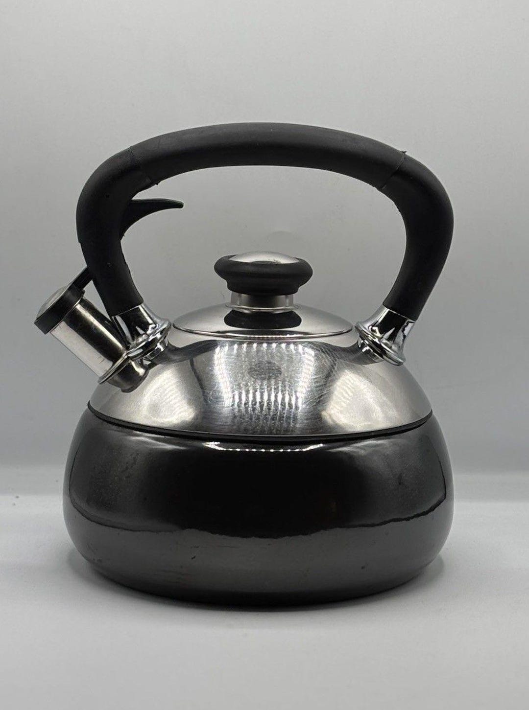 Copco Two-tone Whistling Tea Kettle, Stainless Steel & Black, 2 Qt - Etsy
