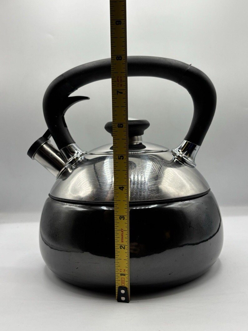 Copco Two-tone Whistling Tea Kettle, Stainless Steel & Black, 2 Qt - Etsy