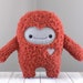 Monster Stuffed Animal in Rust Orange and Grey, Handmade Kawaii Yeti ...
