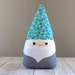 Cute Garden Gnome Stuffed Animal, Mini Gnome Plushie in Teal and Grey ...