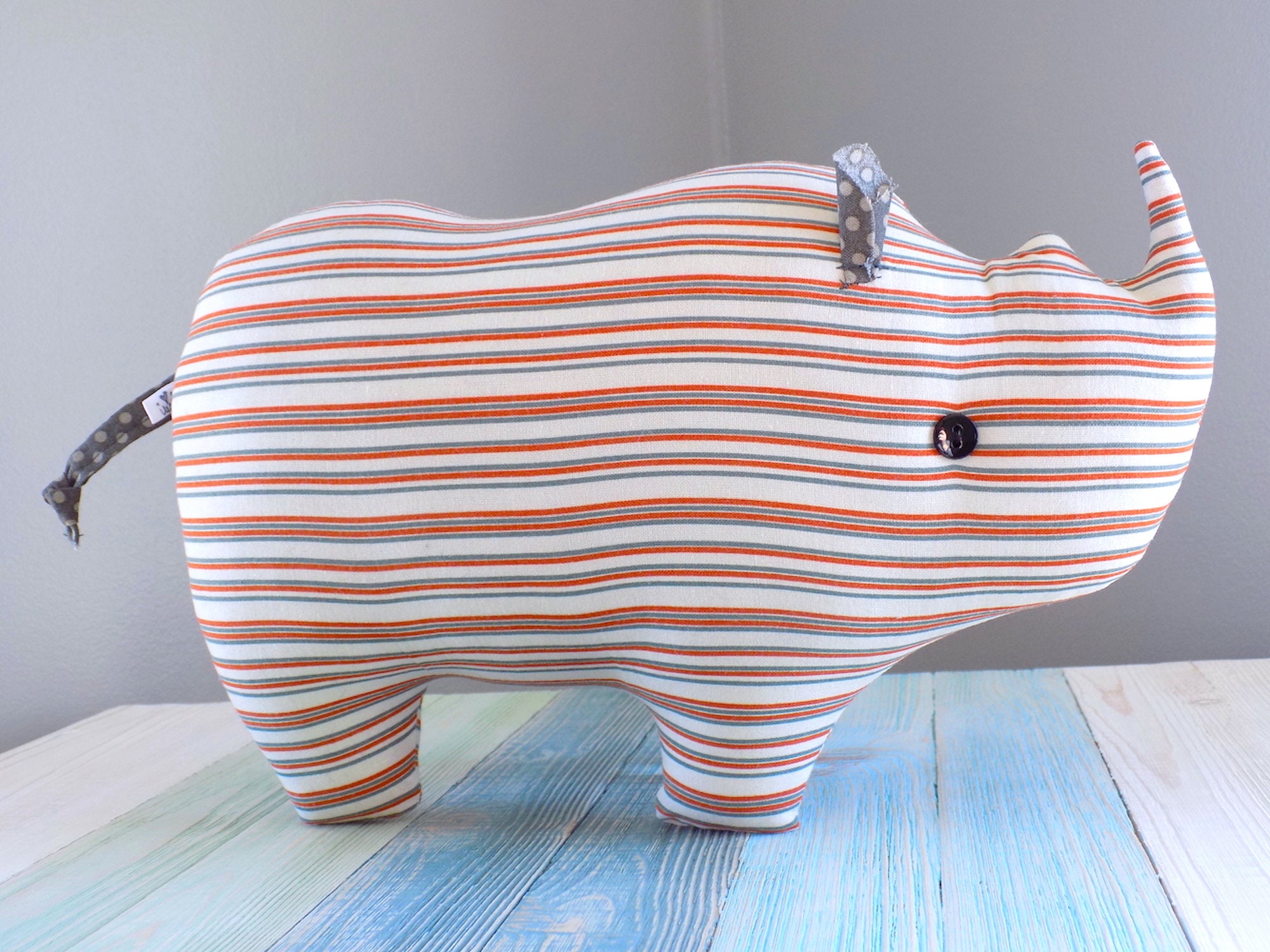 Rhino Handmade Stuffed Animal Rhinoceros Plushie Zoo Safari - Etsy