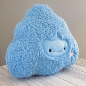 Cute Blue Cloud Stuffed Animal, Kawaii Happy Smiling Cloud Plush Toy ...
