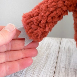 Monster Stuffed Animal in Rust Orange and Grey, Handmade Kawaii Yeti ...
