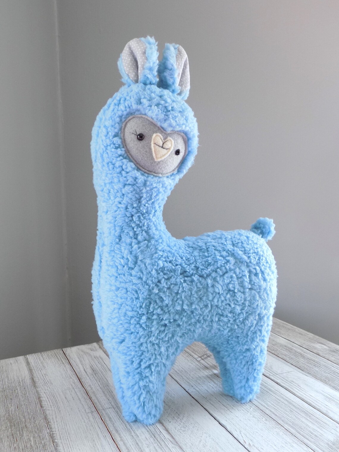 Llama or Alpaca Stuffed Toy in Blue and Grey Blue Llama | Etsy