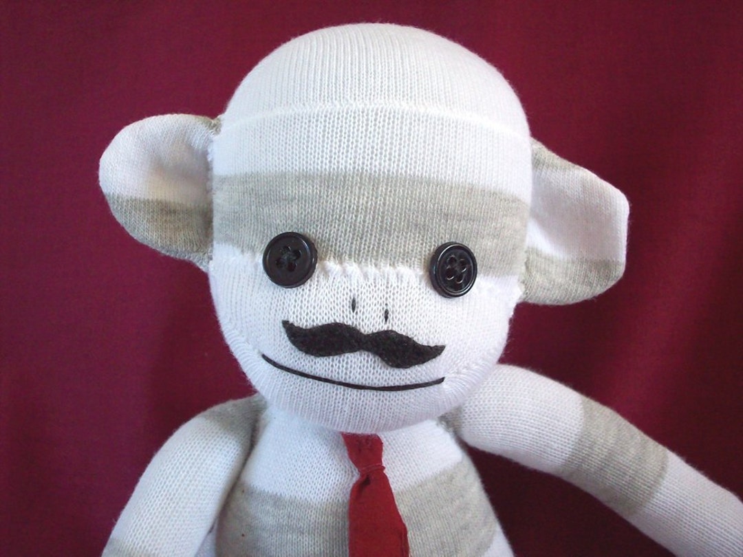 A Sock Monkey With a Mustache Gomez - Etsy