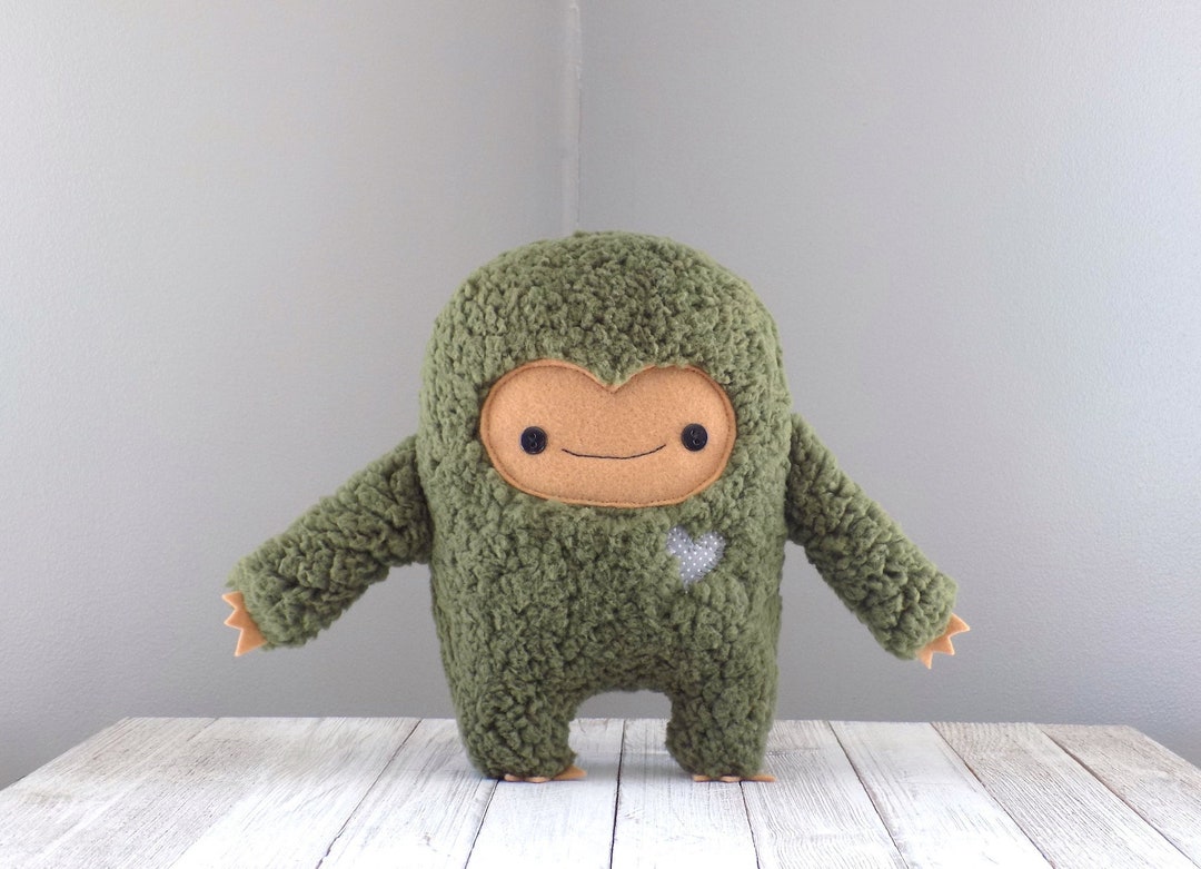 Monster Stuffed Toy in Green and Tan, Cute Monster Plush Toy, Monster ...