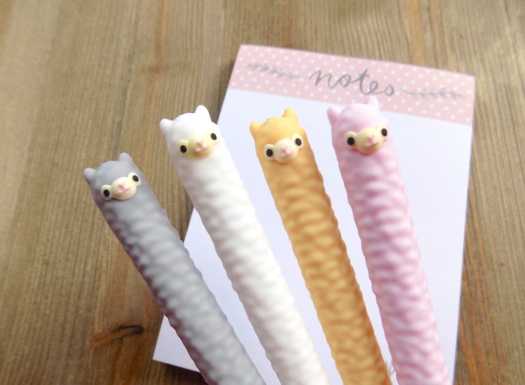 Llama Alpaca Gel Pen Set of 4 Pens Super Cute Kawaii Llama - Etsy