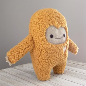 Monster Stuffed Animal in Yellow and Beige, Cute Handmade Monster ...