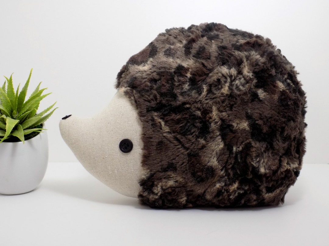 Hedgehog Pillow Plush in Dark Multi Tones, Hedgehog Stuffed Animal Toy ...