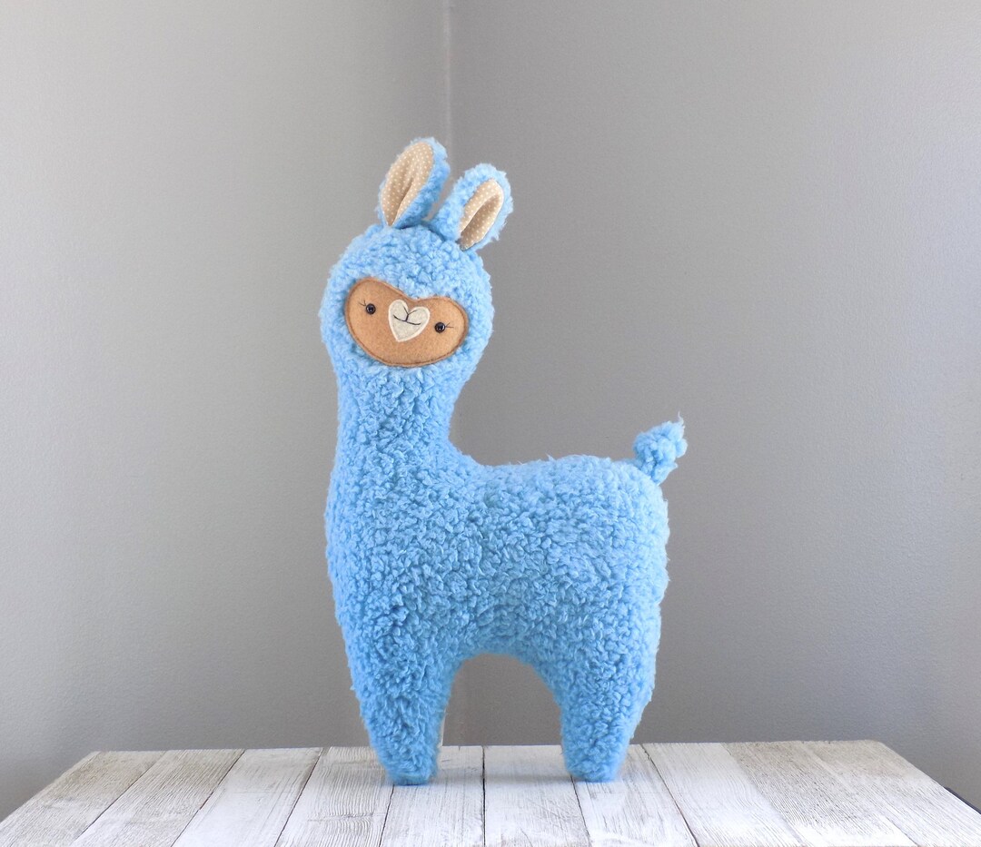 Llama Alpaca Stuffed Animal in Blue and Tan, Llama Alpaca Stuffed Toy ...
