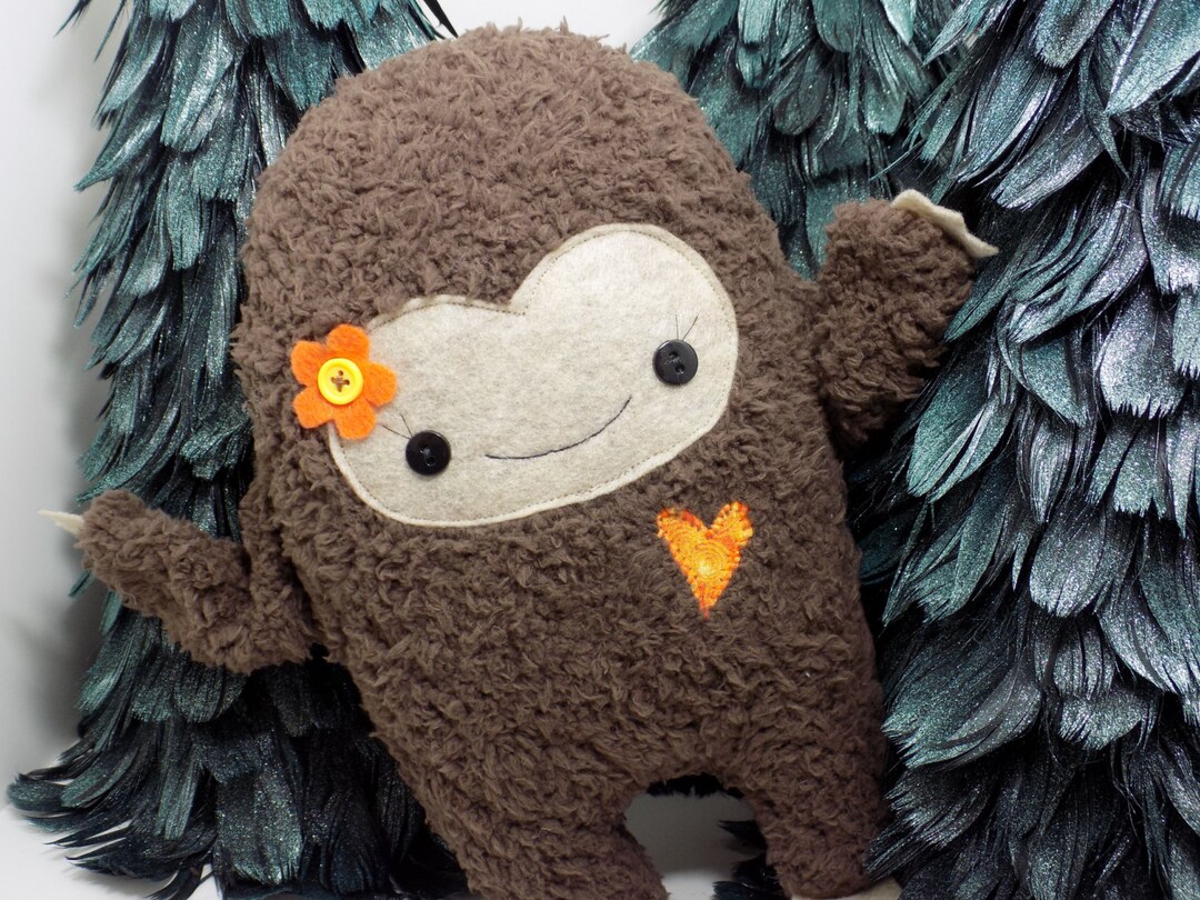 Big Foot Girl Plush Toy in Orange, Girlie Big Foot Stuffed Toy, Kawaii ...