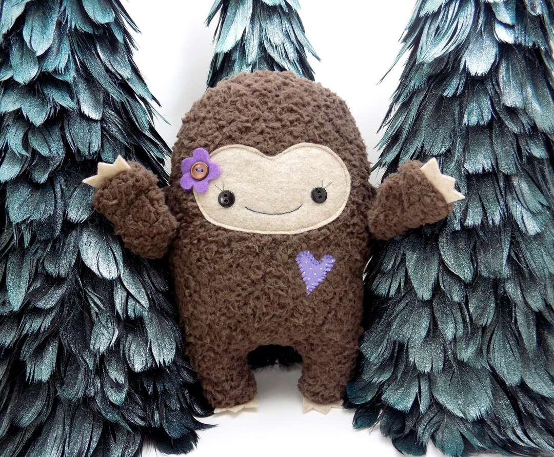 Big Foot Girl Plush Stuffed Toy in Purple, Big Foot Plushie, Sasquatch ...