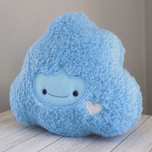 Cute Blue Cloud Stuffed Animal, Kawaii Happy Smiling Cloud Plush Toy ...