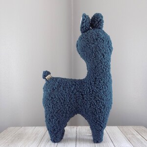 Llama Alpaca Plush Stuffed Animal in Steel Blue and Grey, Super Cute ...