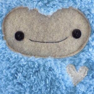 Monster Stuffed Animal in Light Blue and Beige, Cute Monster Stuffed ...