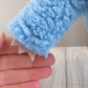 Monster Stuffed Animal in Light Blue and Beige, Cute Monster Stuffed ...