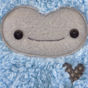 Monster Plush Toy in Light Blue and Gray, Cute Monster Stuffed Animal ...