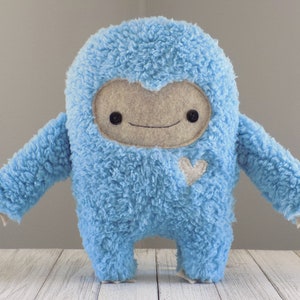 Monster Stuffed Animal in Light Blue and Beige, Cute Monster Stuffed ...