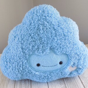 Cute Blue Cloud Stuffed Animal, Kawaii Happy Smiling Cloud Plush Toy ...