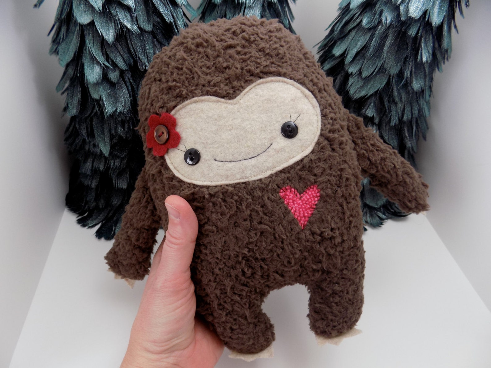 Big Foot girl plush stuffed toy in red big foot plushie | Etsy