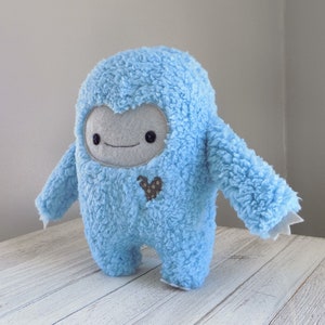 Monster Plush Toy in Light Blue and Gray, Cute Monster Stuffed Animal ...