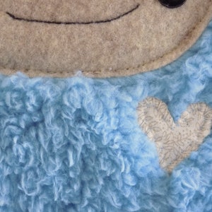 Monster Stuffed Animal in Light Blue and Beige, Cute Monster Stuffed ...