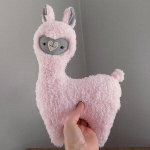 Alpaca or Llama Stuffed Animal, Stuffed Toy Llama in Pink With Grey ...