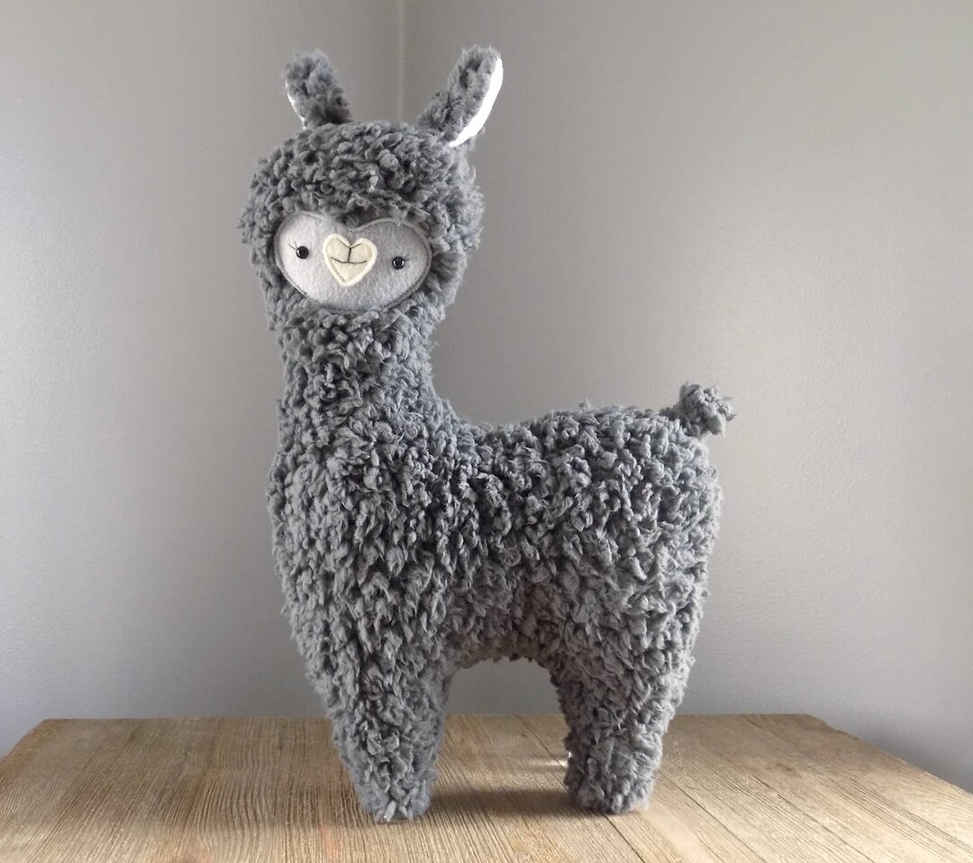 Llama Alpaca Stuffed Toy in Grey, Llama, Alpaca, Alpaca Stuffed Animal ...