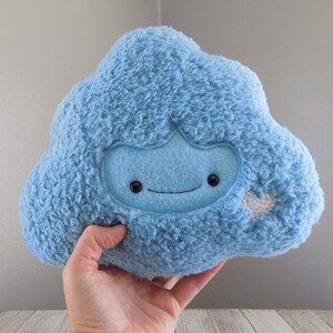 Cute Blue Cloud Stuffed Animal, Kawaii Happy Smiling Cloud Plush Toy ...