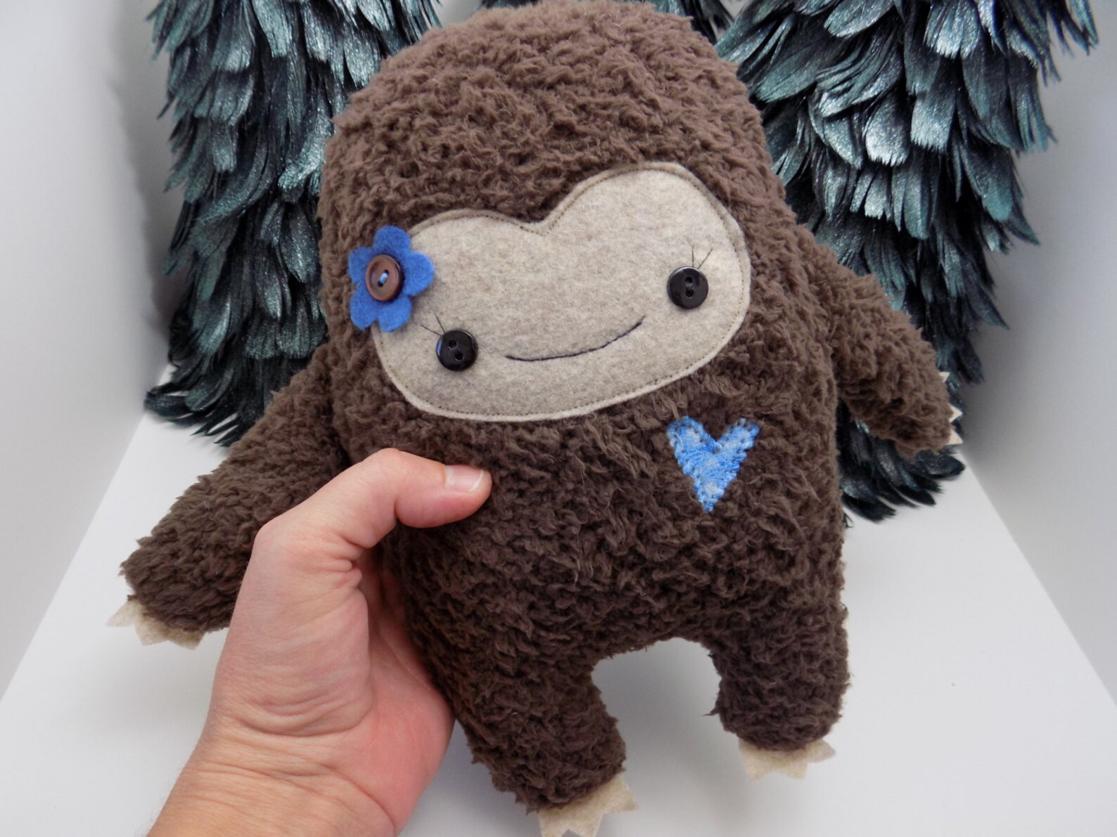 Big Foot Girl Plush Stuffed Toy in Blue Big Foot Plushie - Etsy