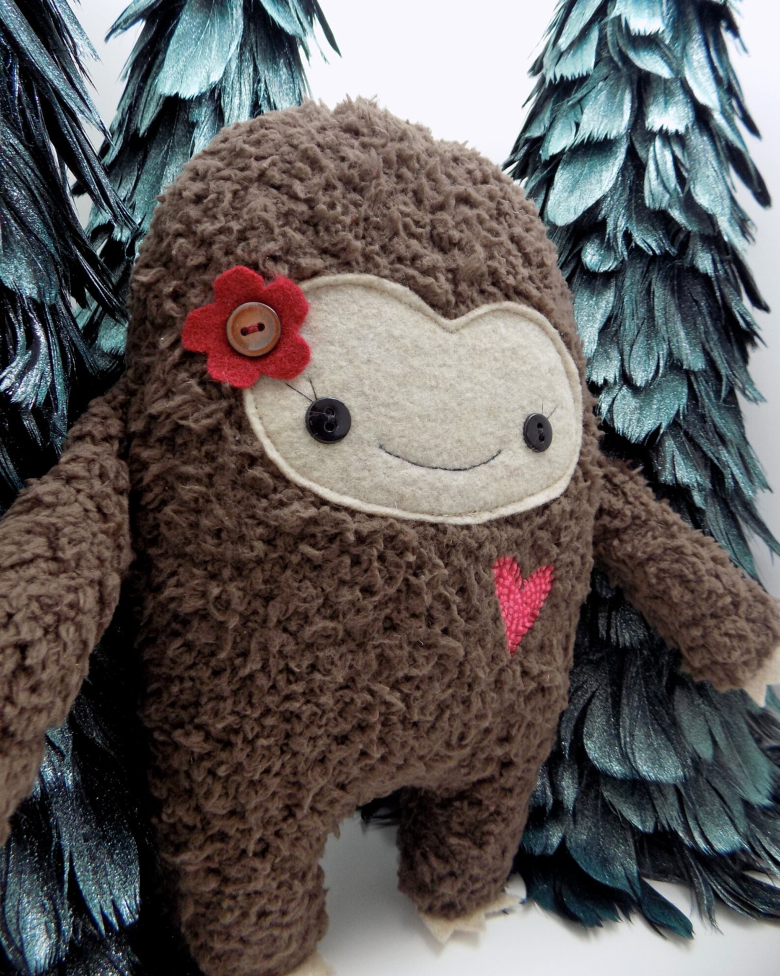 Big Foot girl plush stuffed toy in red big foot plushie | Etsy