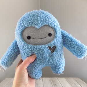 Monster Plush Toy in Light Blue and Gray, Cute Monster Stuffed Animal ...