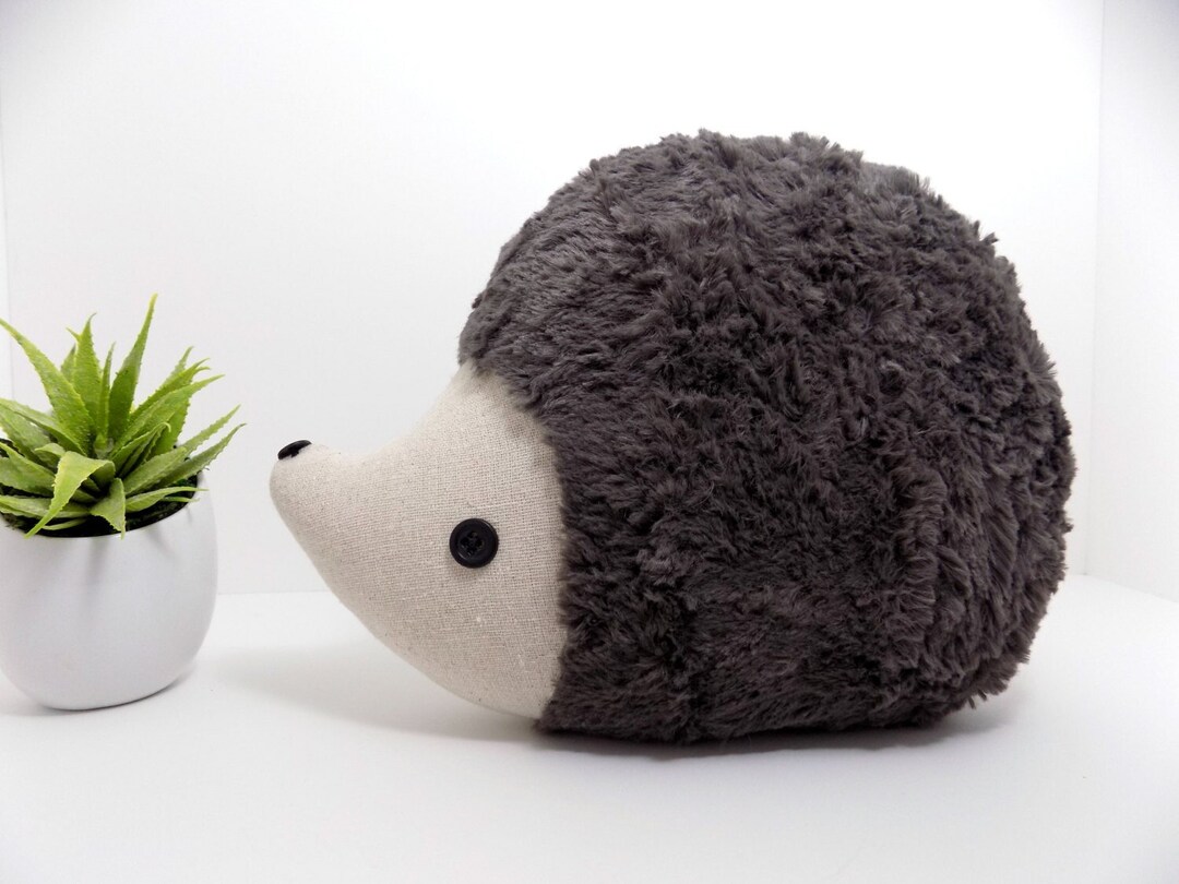 Hedgehog Pillow Plush in Pewter Grey/brown, Hedgehog Stuffed Animal Toy ...
