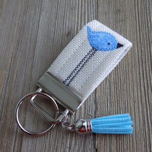 Bird Key Chain With Blue Bird, Key Fob With Blue Bird, Blue Bird Key ...