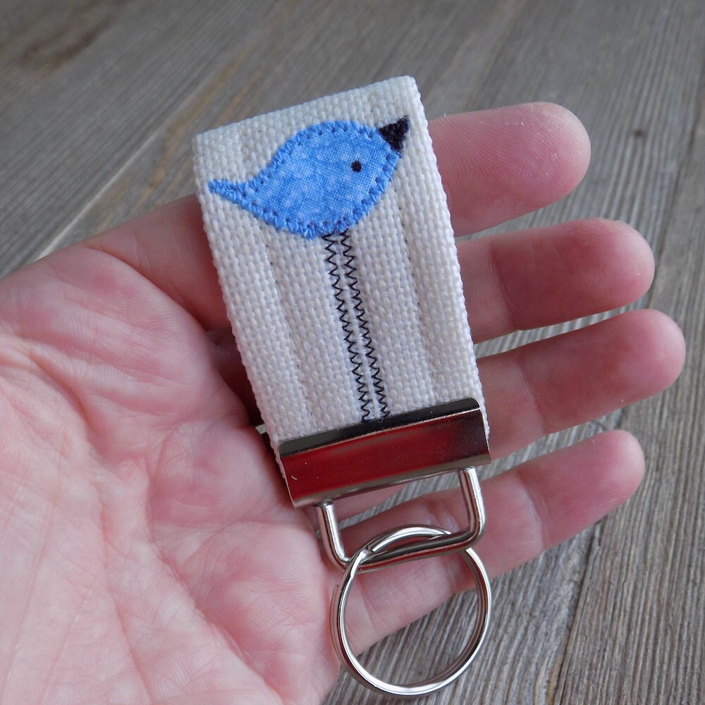 Bird Key Chain With Blue Bird Key Fob With Blue Bird Blue - Etsy