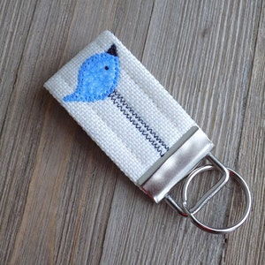 Bird Key Chain With Blue Bird, Key Fob With Blue Bird, Blue Bird Key ...