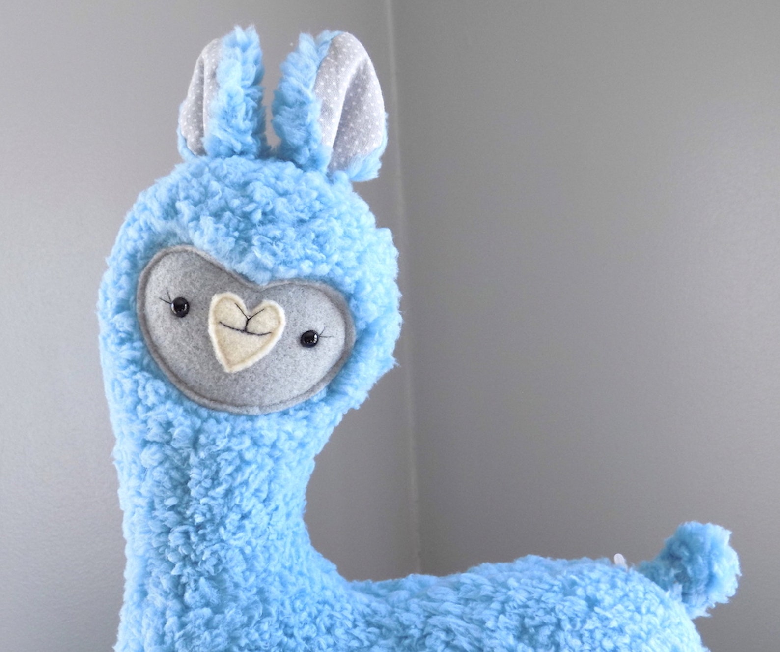 Llama or Alpaca Stuffed Toy in Blue and Grey, Blue Llama Stuffed Animal ...